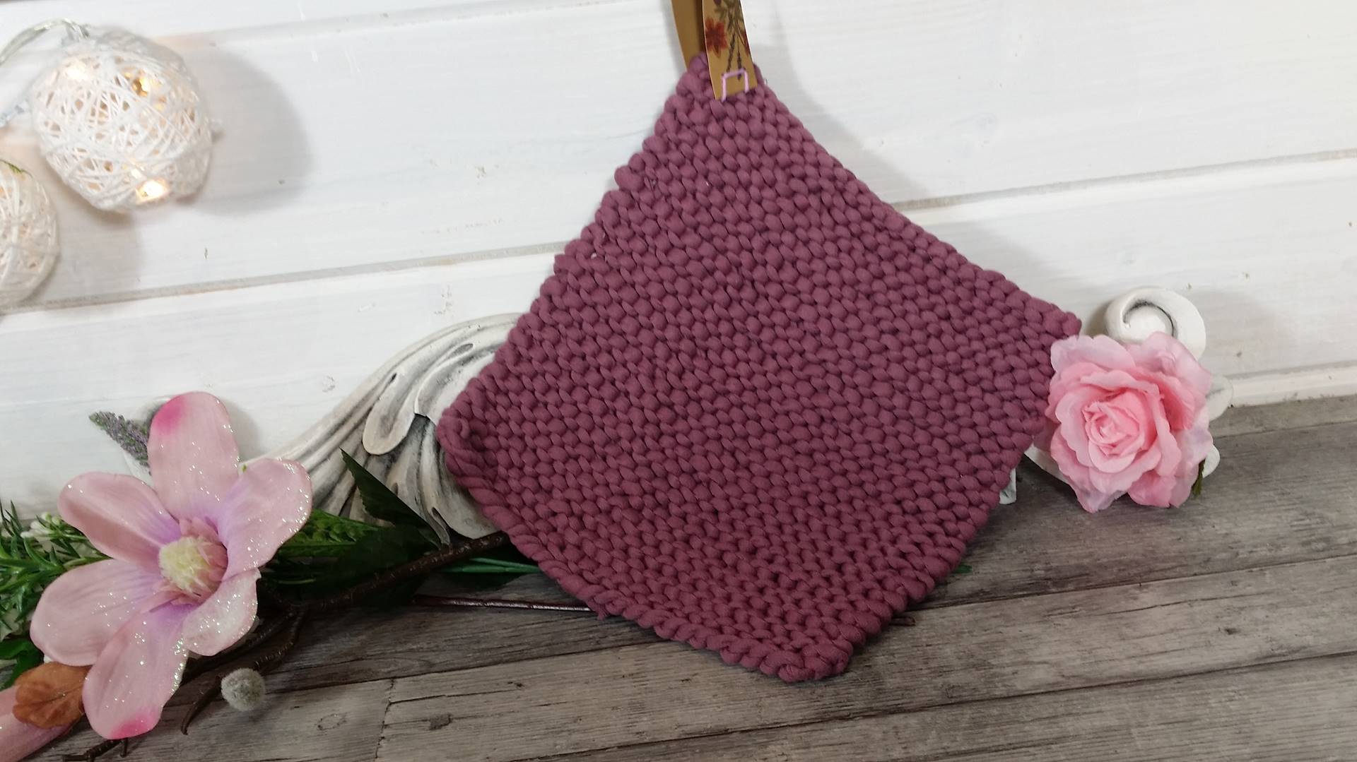 Tricoter une manique fil coton tubulaire - Pop Couture