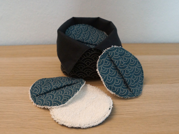 Lingettes lavables rondes et leur panier - Pop Couture